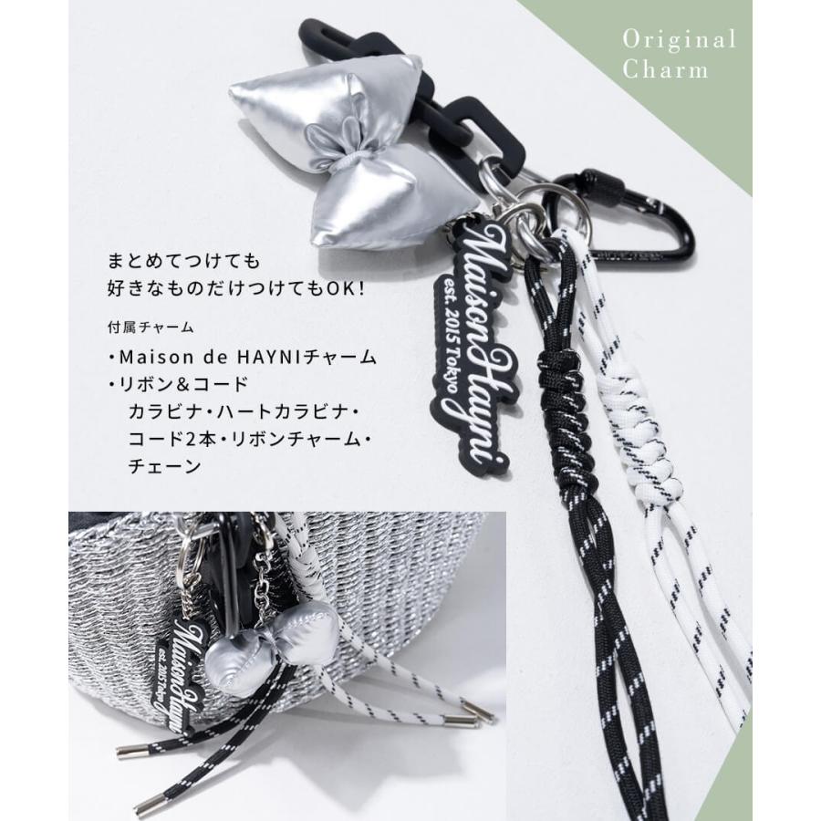 HAYNI 「5/9(20時)から早割」かごバッグ レディース「Rufle ルフレ」メタリック チャーム付 編み 大人 軽い おしゃれ ...