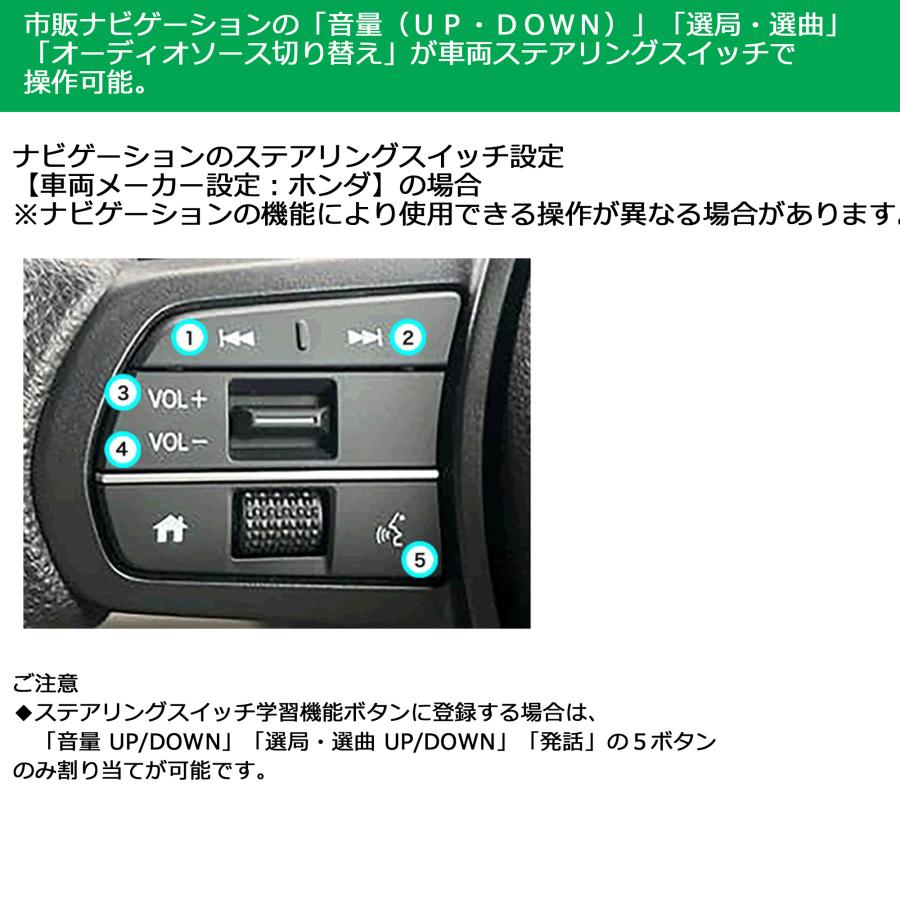 N-BOX ステアリングスイッチコントローラー ホンダ N-BOX(R5/10~)ステップワゴン(R4/6~)社外ナビでステアリングリモコンが使えるユニット SWC-H006 ブルコン ...