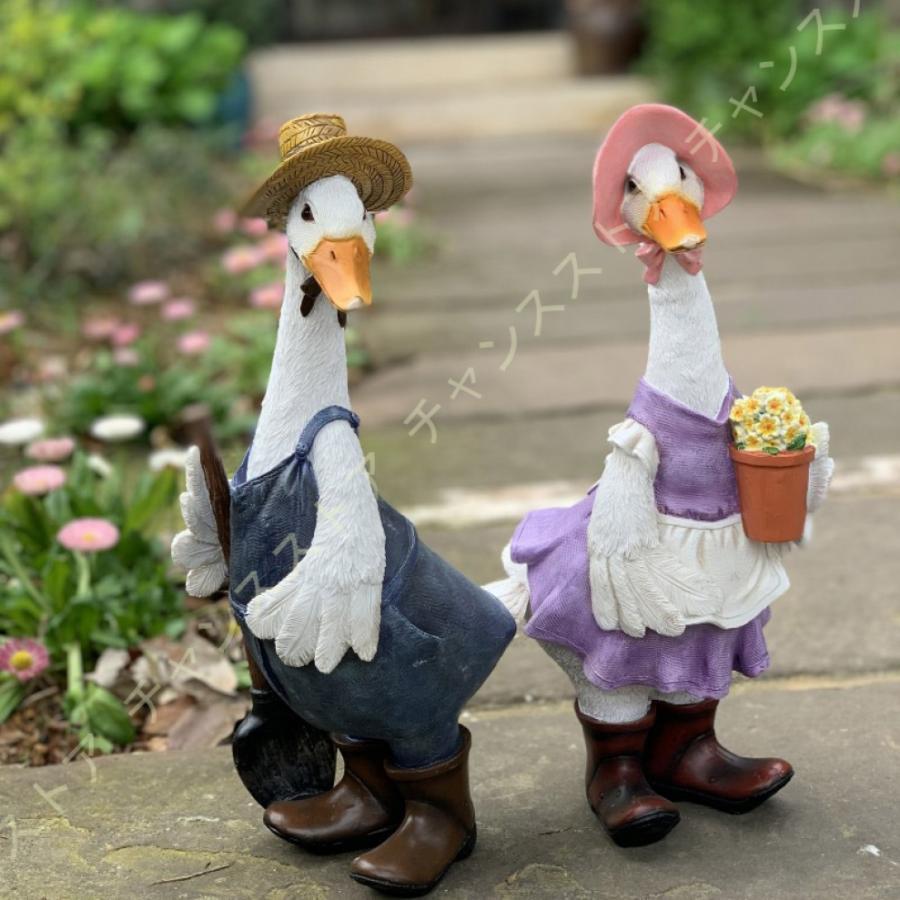 LxRx9 置物 アヒル ダック 夫婦 樹脂 北欧 ガーデニング 飾り物 庭 ガーデン おしゃれ オブジェ 大きいオーナメント カントリー雑貨 : haze grass - 通販 ...