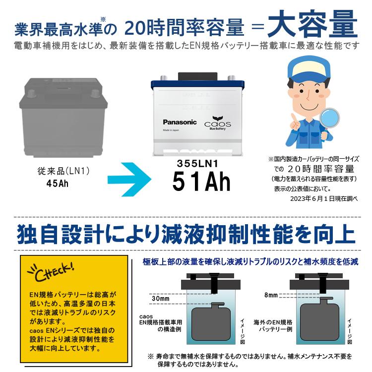 カオス パナソニック バッテリー N-385LN3/EN ブルーバッテリー安心サポート付 caos (離島含む全国送料無料 正規品)(ポイント ...