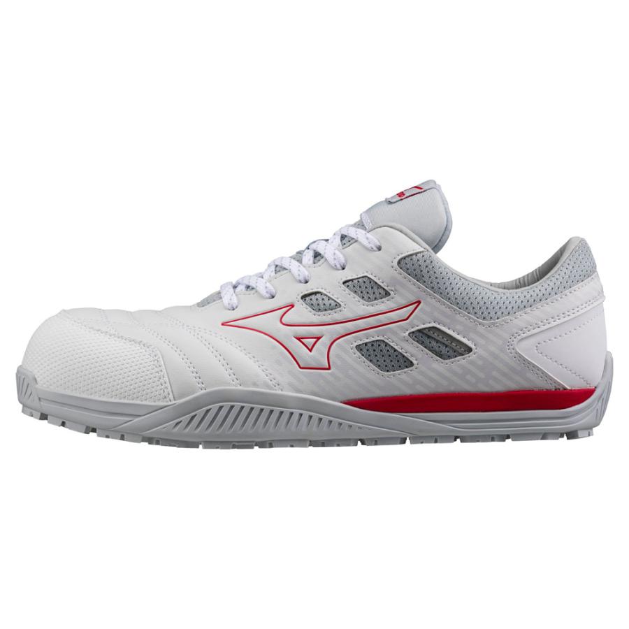 オールマイティ ワークシューズ 28cm ホワイト×レッド TDII 11 L F1GA230001280 ミズノ [ワーキング 作業靴 スニーカー ユニセックス ローカット 紐靴 軽量 衝撃吸収 クッション性 耐滑性 通気性 mizuno] オールマイティ ミズノ ワークシューズ 28cm ホワイト×レッド TDII 11