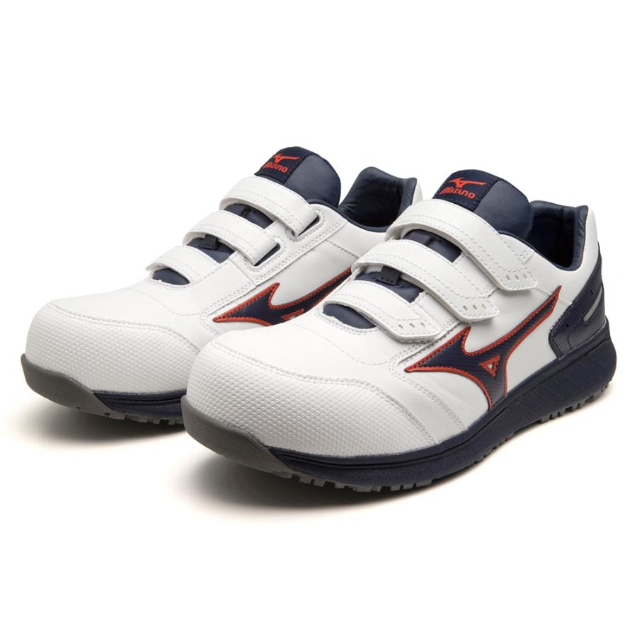 オールマイティ ミズノ ワークシューズ 29cm ホワイト×ネイビー×レッド
