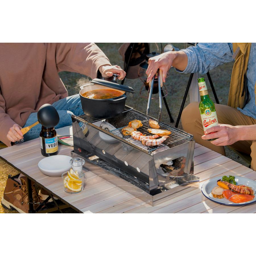 IRIS OHYAMA アイリスオーヤマ コンパクトBBQコンロ 3-4人向け CBBQ-500 (バーベキュー 卓上コンロ HUGEL BBQ アウトドア 折りたたみ キャンプ用品 ...