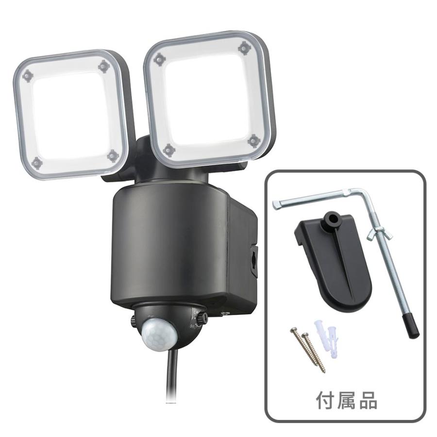 monban 防犯センサーライト 2灯コンセント式 3200ルーメン [品番]07-8809 LS-A320W2 (センサーライト オーム電機 ...