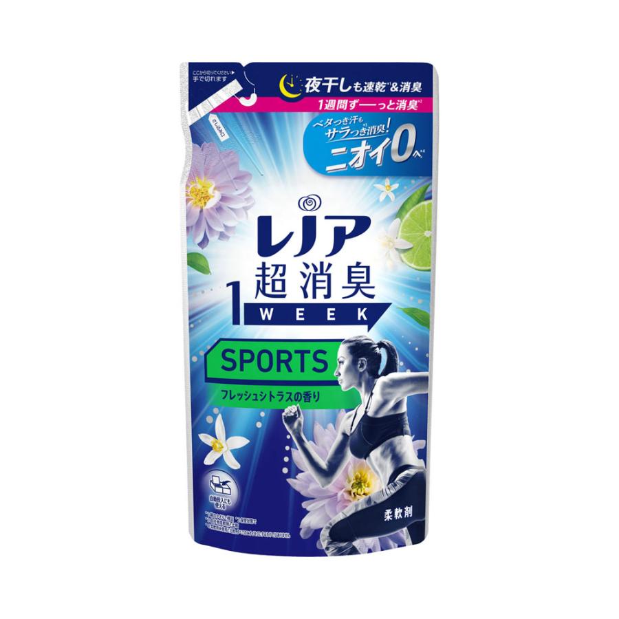 レノア 超消臭 1WEEK 柔軟剤 SPORTS フレッシュシトラスの香り つめかえ用 370ml (洗濯用品 洗濯用 衣類用 液体 夜干し 速乾 消臭 詰め替え 詰替 P&G) : DIY ...