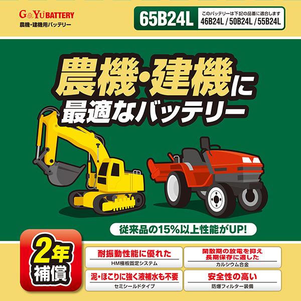 G＆Yuバッテリー ナカノ G&Yu バッテリー SMF 建機・農機バッテリー N-65B24L（店舗受取のみ） : ホームセンターグッデイ - 通販 - Yahoo!ショッピング