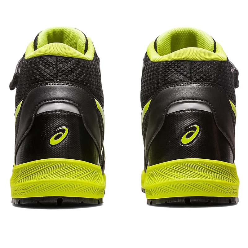 ウィンジョブ [即納在庫品] アシックス 安全靴 CP216 3E相当 ハイカット ベルクロ ブラックXネオンライム 27.5cm 1273A076 セーフティシューズ 作業靴 先芯 ...