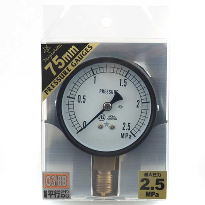 右下精器 汎用圧力計A75・G3／8 S-31・2．5MPA : ホームセンターバローYahoo!店 - 通販 - Yahoo!ショッピング