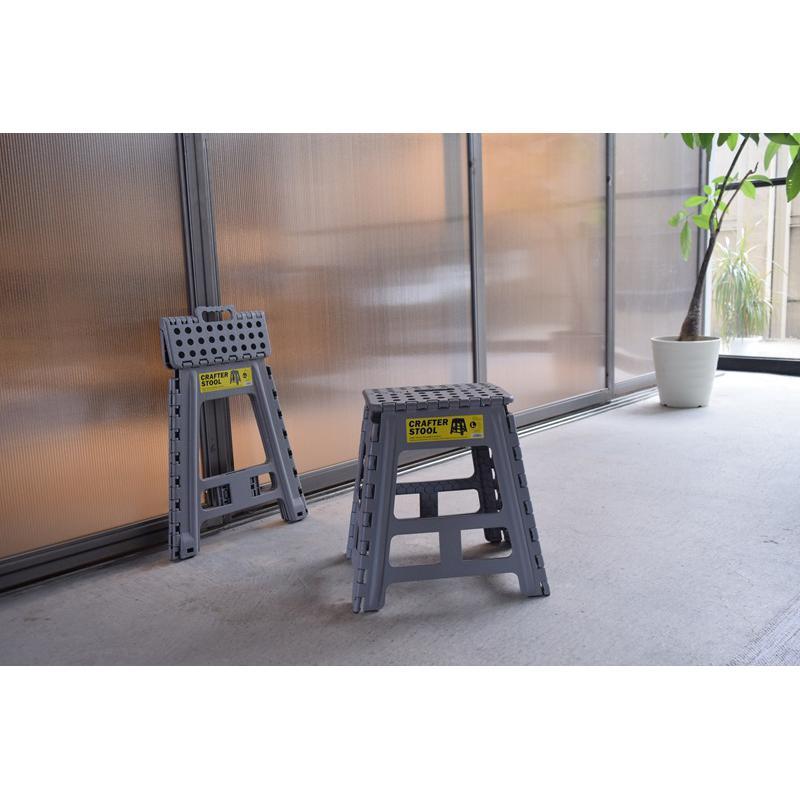 踏み台 ステップ 1段 持ち運び 折りたたみ 軽量 ミニ脚立 W40.5×D34×H45 グレー クラフタースツールLL LFS-413GY 東谷 : ホームセンターバローYahoo!店 ...