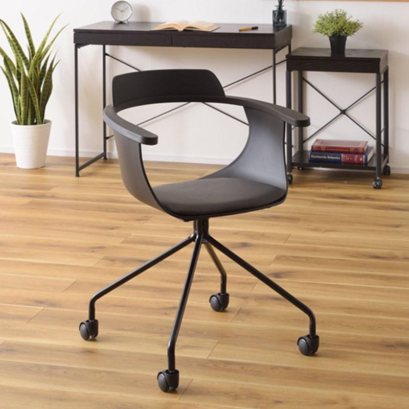 デスクチェア オフィスチェア キャスター W60×D52×H79 ブラック PC-986BK 東谷 : ホームセンターバローYahoo!店 - 通販 - Yahoo!ショッピング