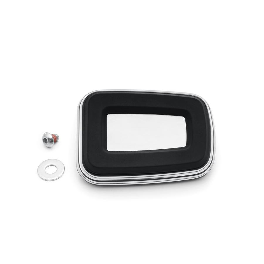 ハーレー純正 ツーリング、FL ソフテイル、FLD用 エンパイア ラージリアブレーキペダルパッド ブラック/シルバー 50600463 ...