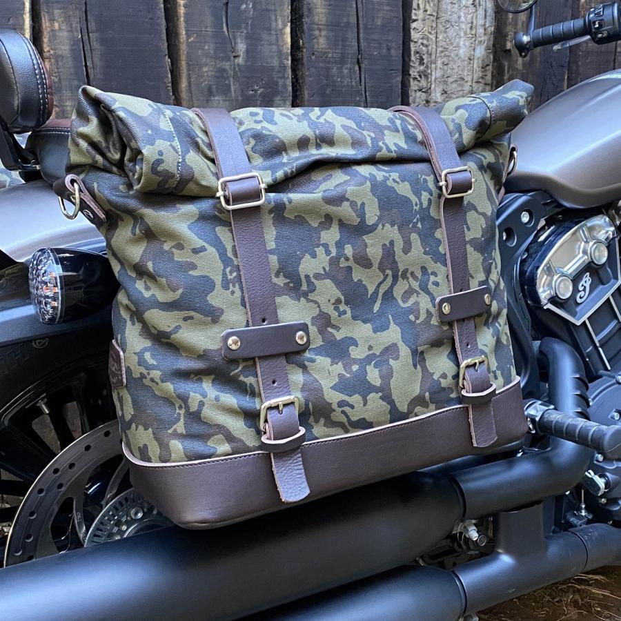 PODEROSA Bariloche クイックリリース・サドルバッグ 25L (カモ/ブラウンレザー) : bariloche-cmbr ...