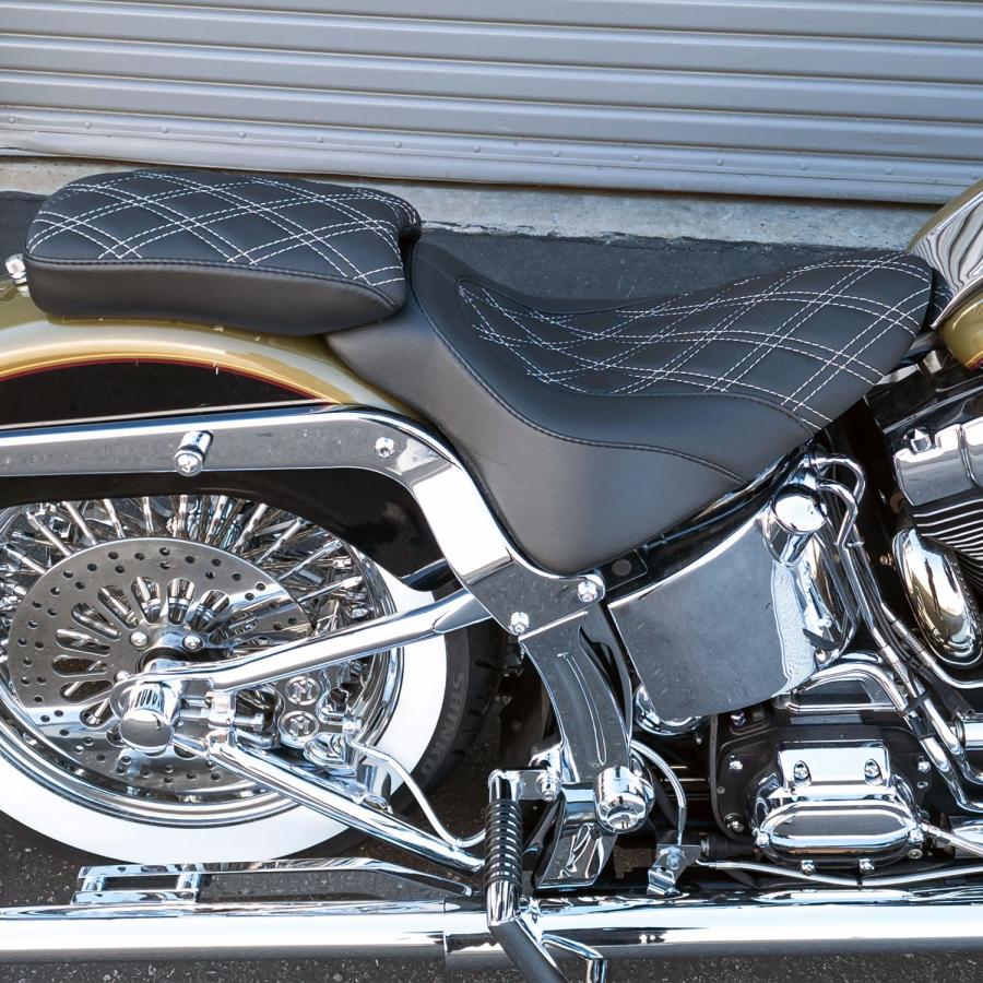2006〜2017 FLST/C/N/F ソロ＆パッセンジャーシート ホワイトダブルダイアモンドステッチ CMC : HD-PARTS ハーレーパーツ カスタム専門店 - 通販 - Yahoo ...