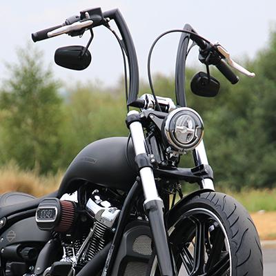 KODLIN FLOW-BAR スーパーファット・ハンドルバー トール ロウスチール : HD-PARTS ハーレーパーツ カスタム専門店 ...