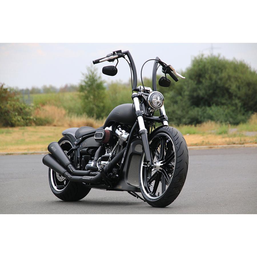 KODLIN FLOW-BAR スーパーファット・ハンドルバー トール ロウスチール : HD-PARTS ハーレーパーツ カスタム専門店 ...