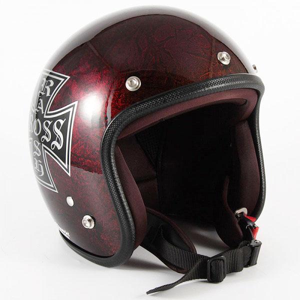 JCPシリーズ RASH CROSS ジェットヘルメット レッドブラウンラップ 72JAM : HD-PARTS ハーレーパーツ カスタム専門店 - 通販 - Yahoo!ショッピング