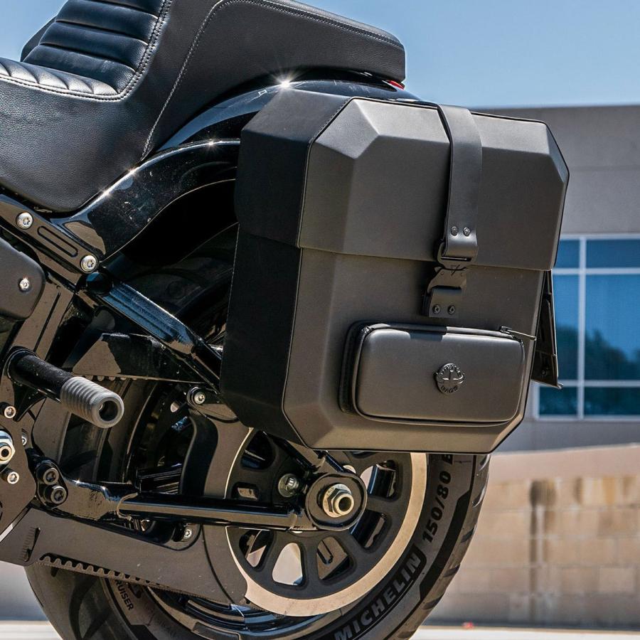 M8 ストリートボブ、スタンダード Outlaw 15L クイックマウント・ミディアムサドルバッグ (左用) Viking Bags : HD ...