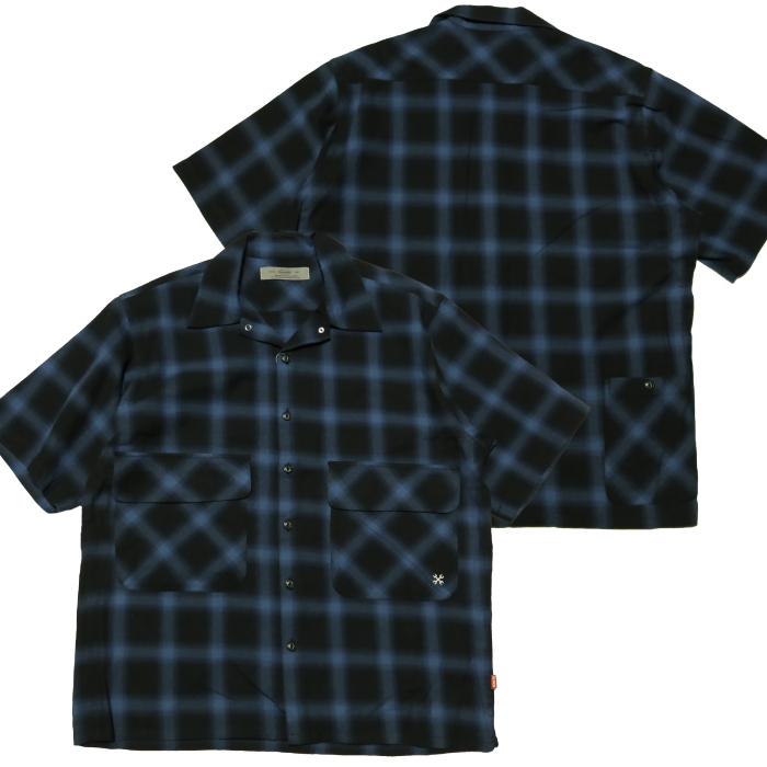 BLUCO ブルコ ビッグポケットワークシャツ オンブレチェック ネイビー 半袖 143-21-004 : HEAD LOCK - 通販 ...