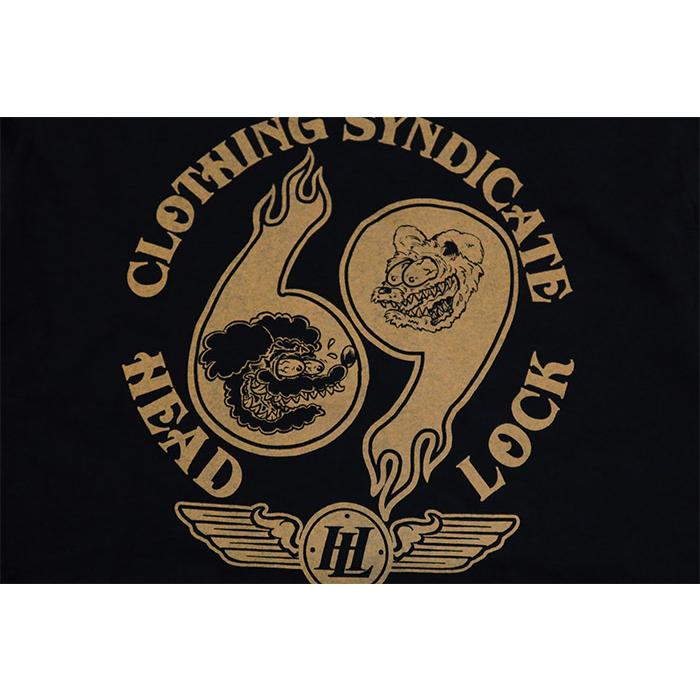 Rabbit Foot×HEAD LOCK ロングTシャツ 長袖"Clothing Cyndicate" HLLT-008 ブラック メンズ ...