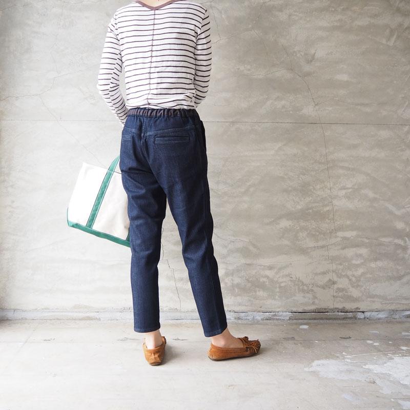 モナーム デニム パンツ Moname レディース イージー テーパード デニムパンツ 41131101 ウエストゴム イージーパンツ ストレッチ 細身 :41131101 ...