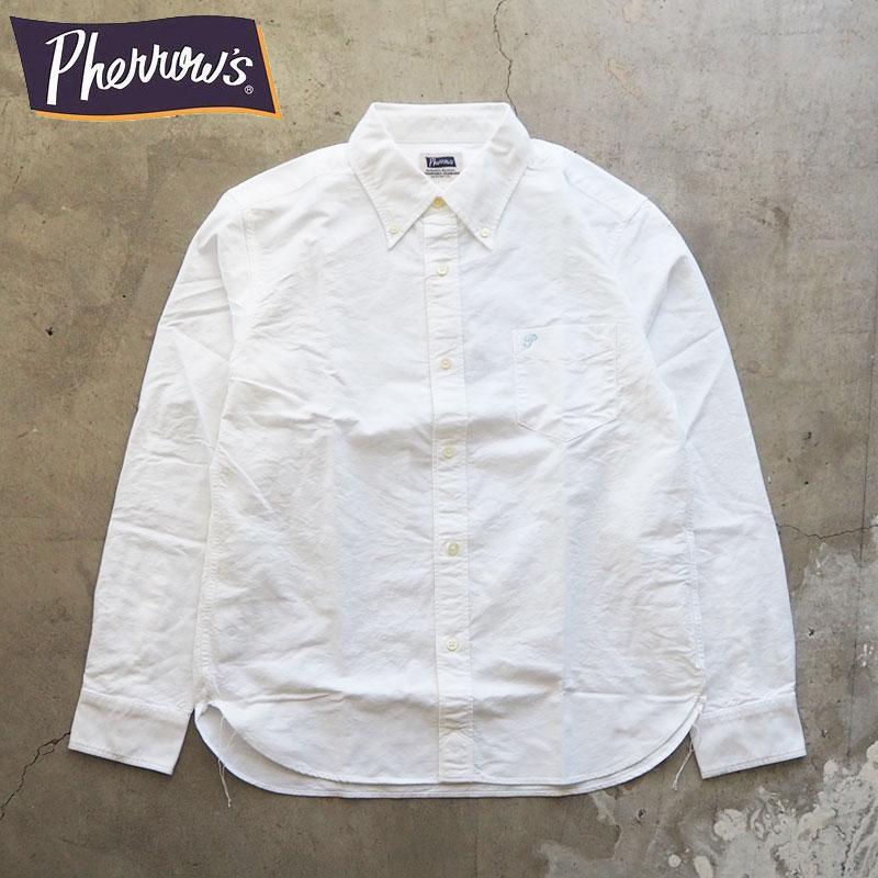 Pherrow's フェローズ シャツ PHERROW'S オックスフォード SHIRT PBD1 メンズ 長袖 長袖シャツ ワンポイント 無地 シンプル ボタンダウンシャツ ...