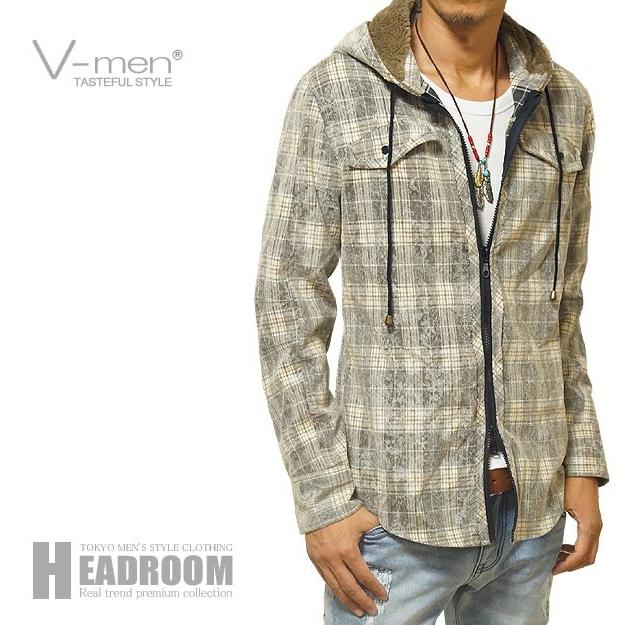 パーカー メンズ パーカ V-men ボアフード 長袖 チェック ネルシャツ ZIPパーカー フルジップパーカー : HEADROOM - 通販 - Yahoo!ショッピング