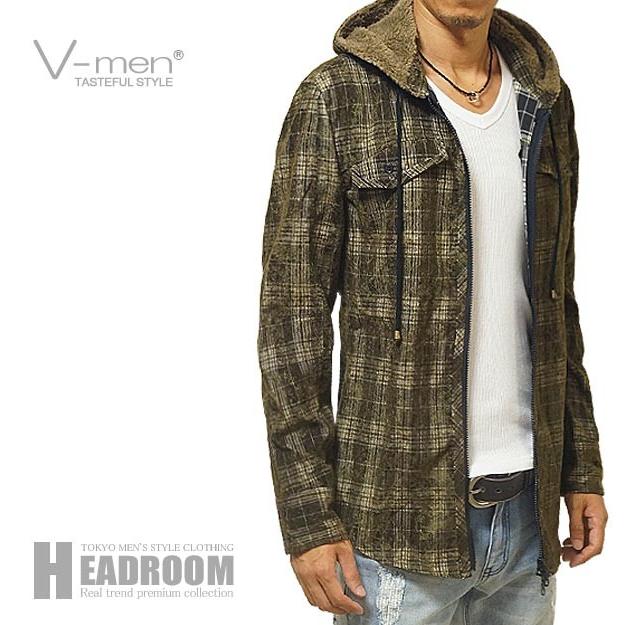パーカー メンズ パーカ V-men ボアフード 長袖 チェック ネルシャツ ZIPパーカー フルジップパーカー : HEADROOM - 通販 - Yahoo!ショッピング
