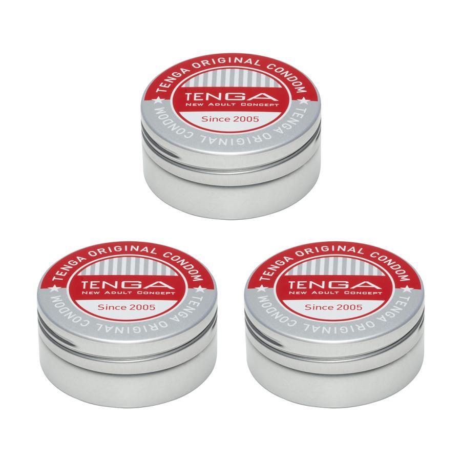 TENGA コンドーム まとめ買いセット CONDOM テンガ ケース 付 6個入 × 3缶 アルミ缶 てんが オススメ こんどーむ スキン ...