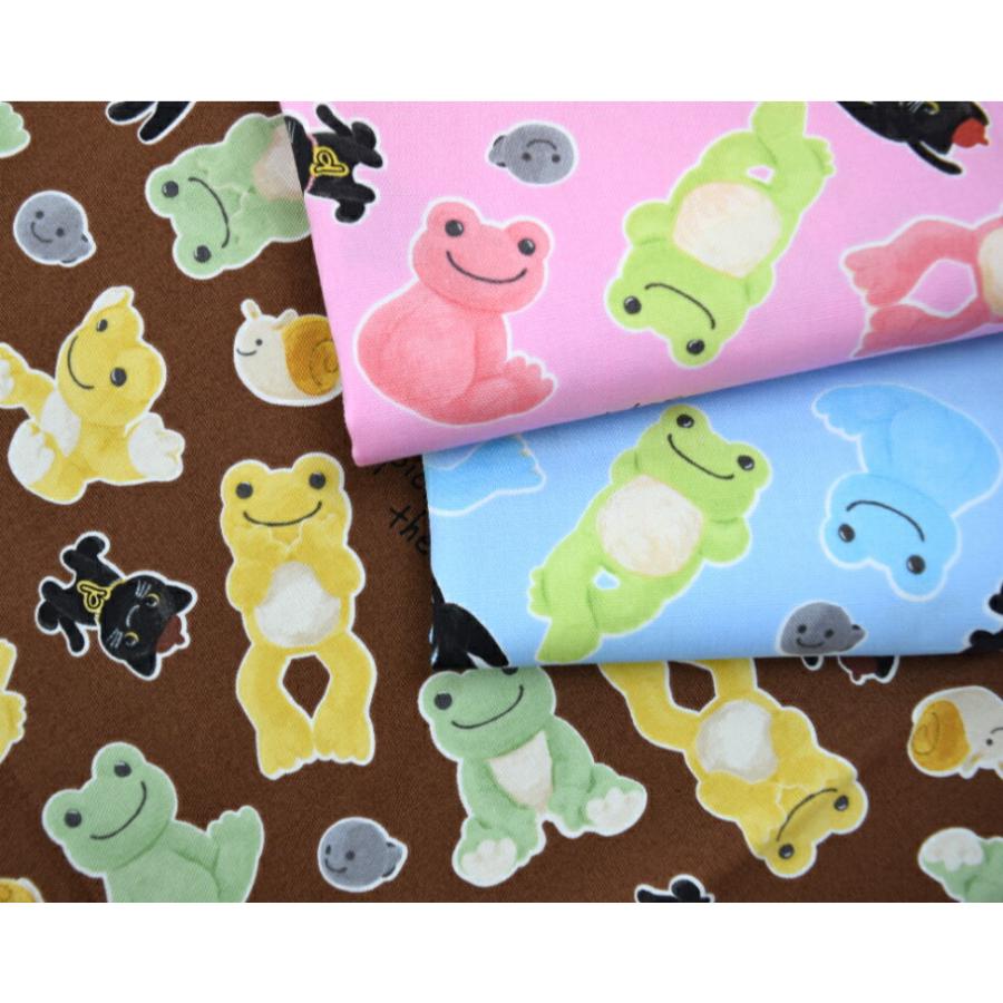 オックス カエルのピクルス リラックスタイム コットン100％ 綿 布 生地 マスク ベビー用品 シーツ 入園入学 レッスンバッグ スモック かえる 蛙 : fabric-store ...