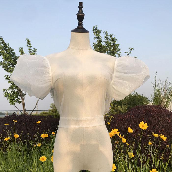 結婚式ボレロ パフスリープ 付け袖 ドレスの下に着用 二の腕カバー アームカバー ソフトチュール 透明感 ウェディングドレス用 パーティドレス用 p073 : HeartSunny - 通販 ...