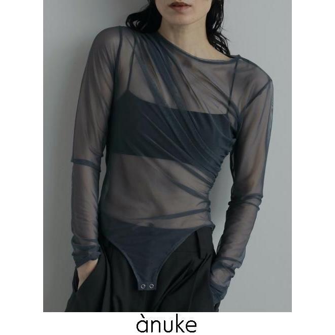 TODAYFUL (受注会~4/30 PT5倍) anuke / アンヌーク Tulle Gather Bodysuit★ 25秋冬予約 62520608 入荷予定 : 9月中旬 ...