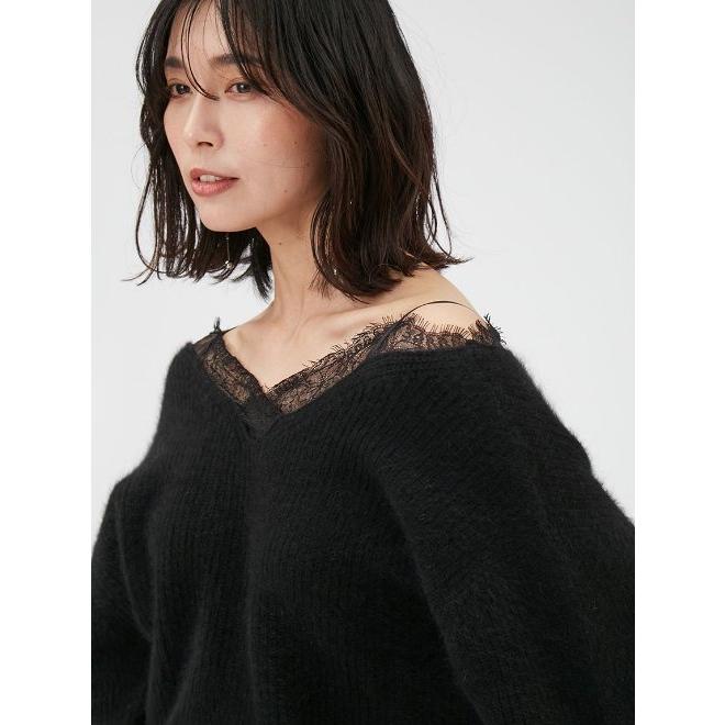 FRAY I.D / フレイアイディー レーストリムラクーンニット 23 FRAY I.D / フレイアイディー レーストリムラクーンニット 23