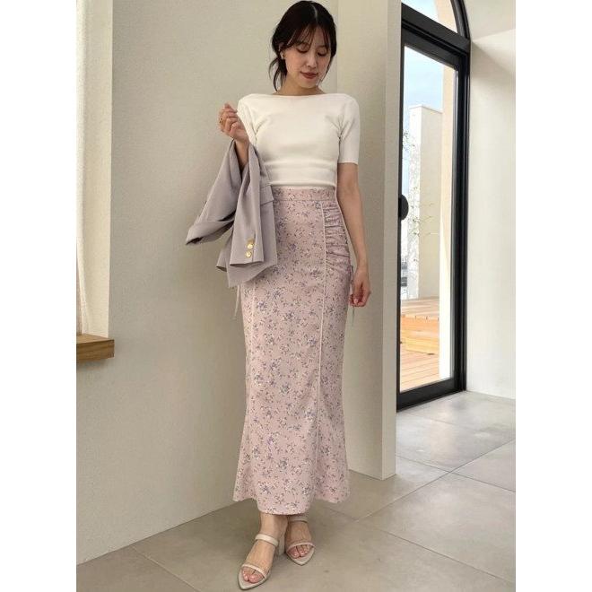 SNIDEL snidel /スナイデル Sustainaサイドギャザーナロースカート 24春夏. SWFS242045 (12%OFF&PT5倍) : Hearty Select Yahoo ...