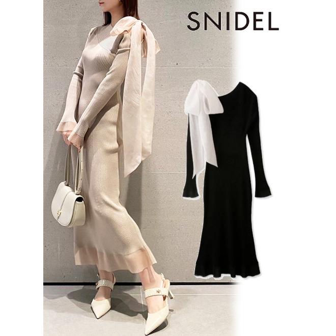 SNIDEL snidel / スナイデル ショルダーリボンアシンメニットワンピース 24春夏 SWNO241100 (12%OFF&PT5倍) : Hearty Select Yahoo店 ...