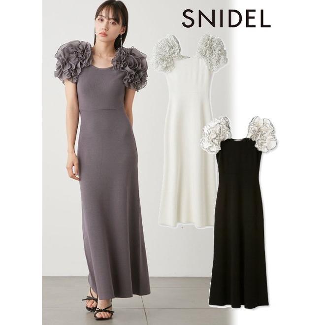 SNIDEL snidel / スナイデル イントリケートフリルコンビニットワンピース 24春夏 SWNO241102 (12%OFF&PT5倍) : Hearty Select Yahoo店 ...