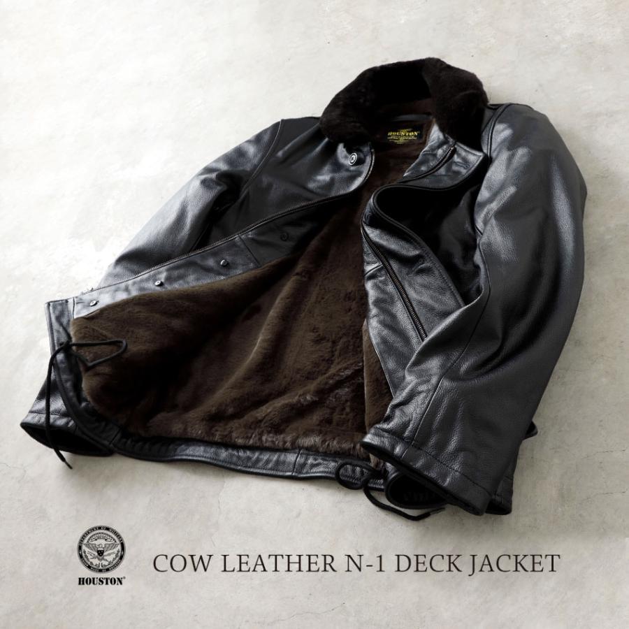 HOUSTON ヒューストン 8177 レザー N-1 デッキジャケット メンズ アウター ミリタリージャケット n1 革ジャン 皮ジャン : HEATH.INDUSTRIAL - 通販 ...