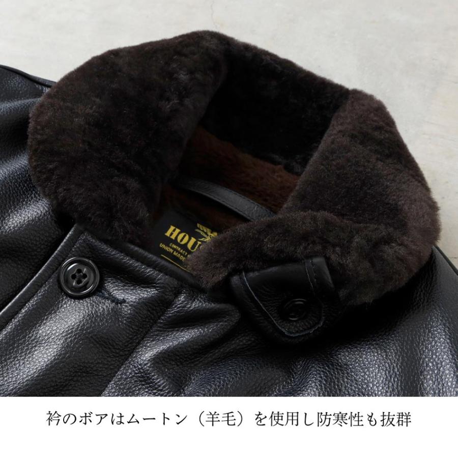 HOUSTON ヒューストン 8177 レザー N-1 デッキジャケット メンズ アウター ミリタリージャケット n1 革ジャン 皮ジャン : HEATH.INDUSTRIAL - 通販 ...