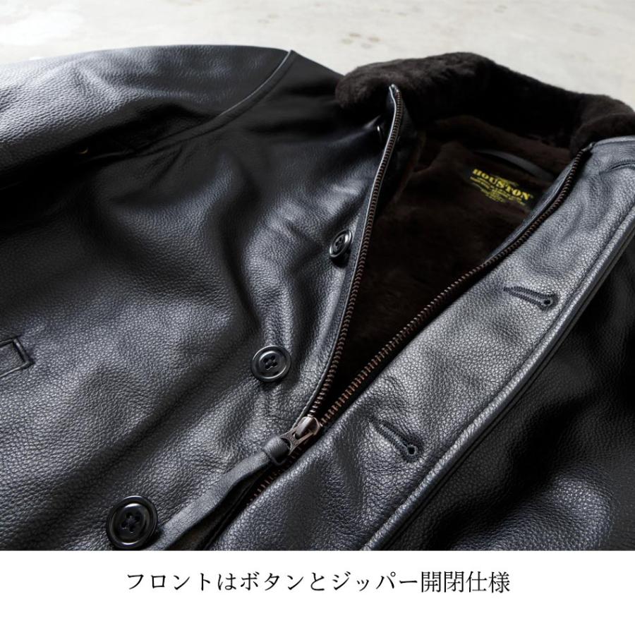 HOUSTON ヒューストン 8177 レザー N-1 デッキジャケット メンズ アウター ミリタリージャケット n1 革ジャン 皮ジャン : HEATH.INDUSTRIAL - 通販 ...