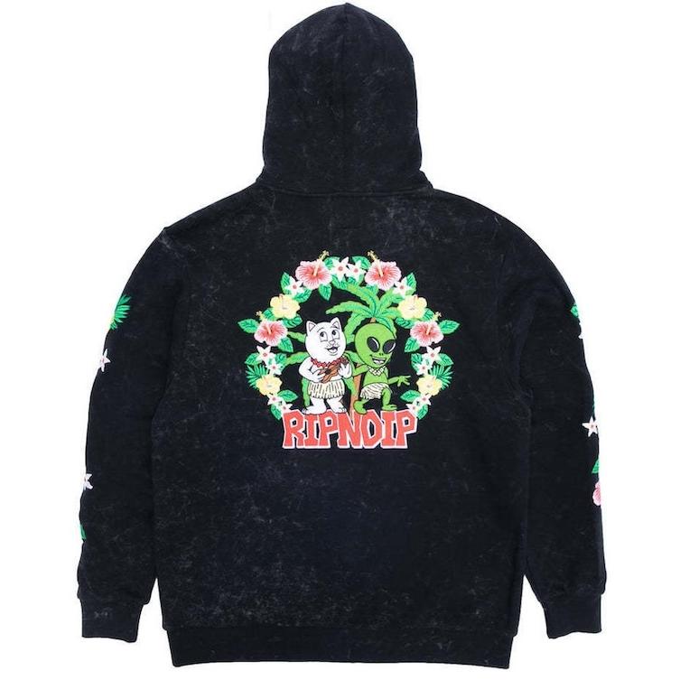 Ripndip Aloha Nerm Pullover Hoodie Black Mineral Wash XL パーカー 送料無料 ...