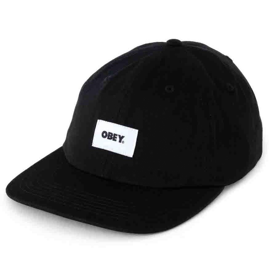 OBEY Obey Bold Label 6 Panel Strapback Hat Cap Black キャップ 送料無料 ...