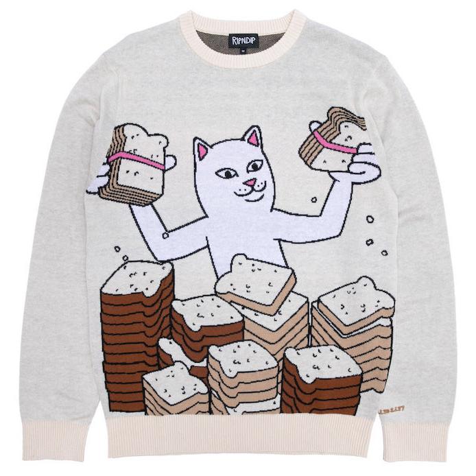 RIPNDIP（リップンディップ） Ripndip Lets Get This Bread Knit Sweater Natural L ...