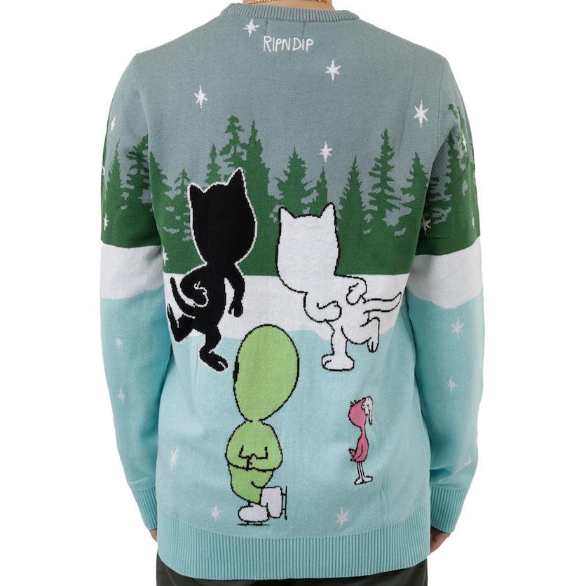 RIPNDIP Ripndip Skating With Friends Knit Sweater Light Blue L セーター 送料 ...