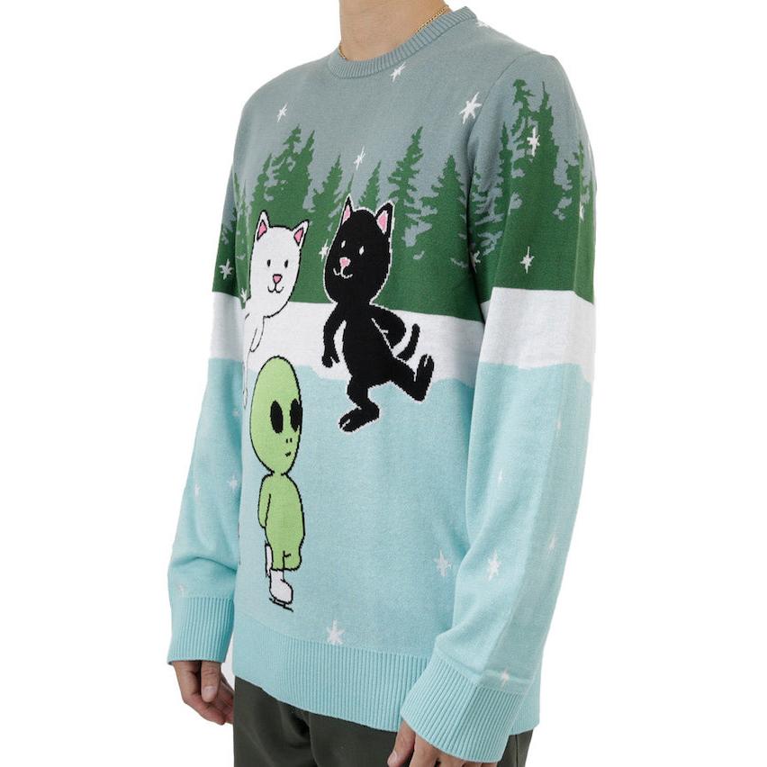 RIPNDIP Ripndip Skating With Friends Knit Sweater Light Blue XL セーター 送料 ...