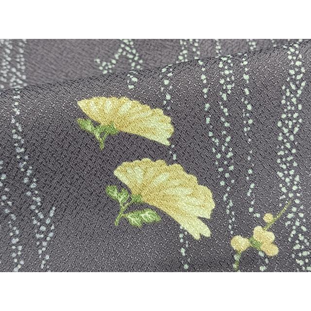 平和屋着物▽小紋 単衣 草花文 洗える着物 AAAW1737fy