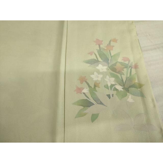 平和屋着物○水蝋染技法 画家 津田瑞穂 訪問着 草花文 金彩