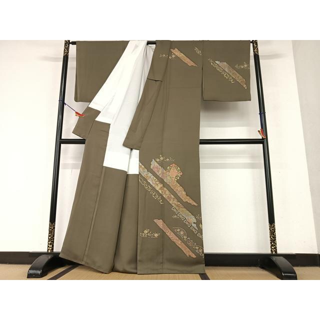 平和屋着物○訪問着 刺繍 草花文 正絹 逸品 AAAY6516zg 平和屋着物□