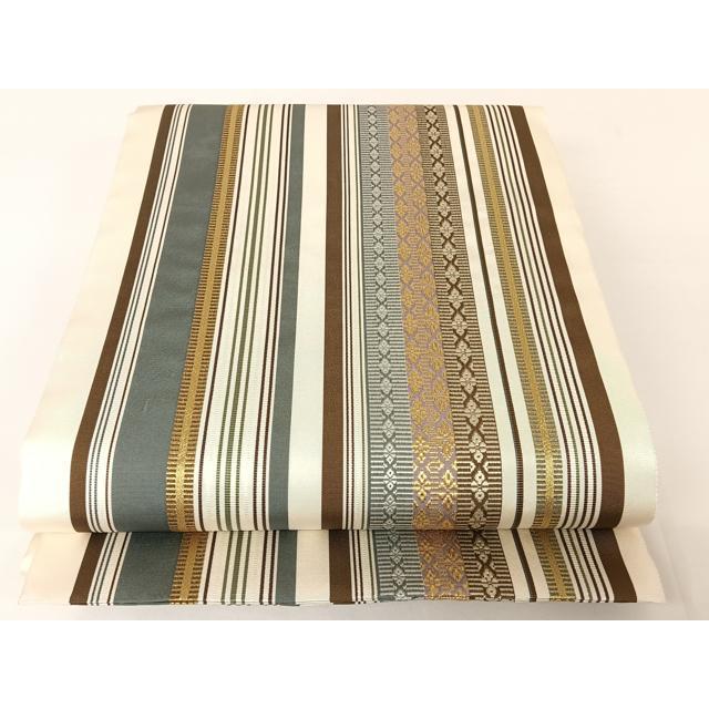 平和屋着物○本場筑前博多織 両面全通柄袋帯 献上 金糸 正絹 逸品