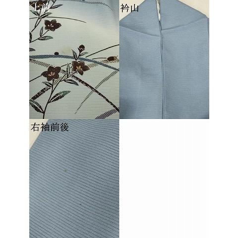 平和屋着物＊夏物 訪問着 絽 草花文 蛍 暈し染め 金彩 正絹