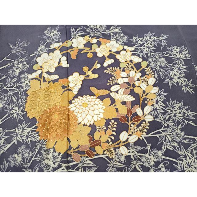 平和屋着物○創業460年・千總 色留袖 駒刺繍 草花丸文 金彩