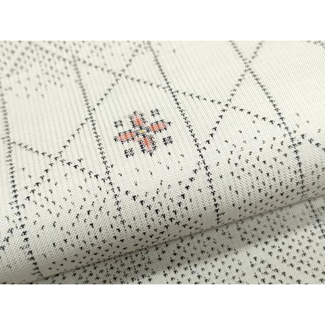 平和屋着物○本場大島紬 白大島 9マルキ 籬花文 正絹 逸品 CAAS9299th
